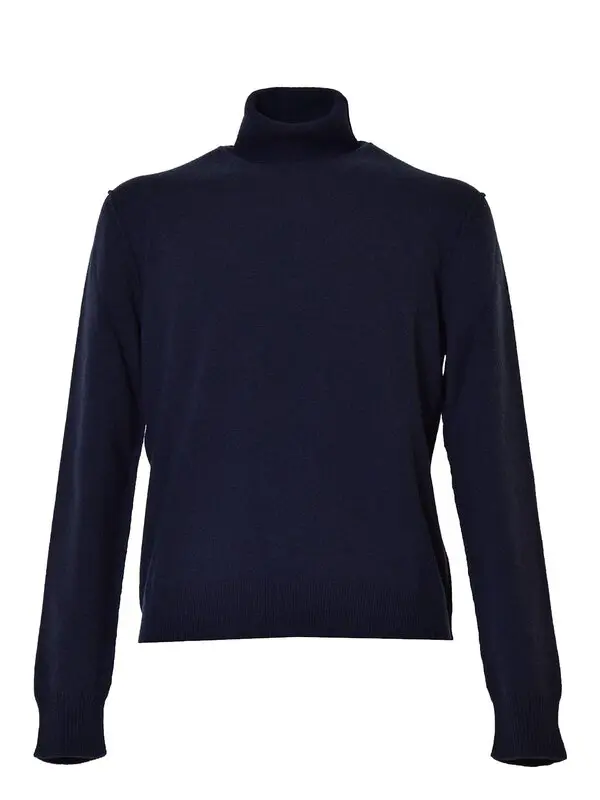 MAISON MARGIELA Turtleneck Fine Knit Sweater - Blu