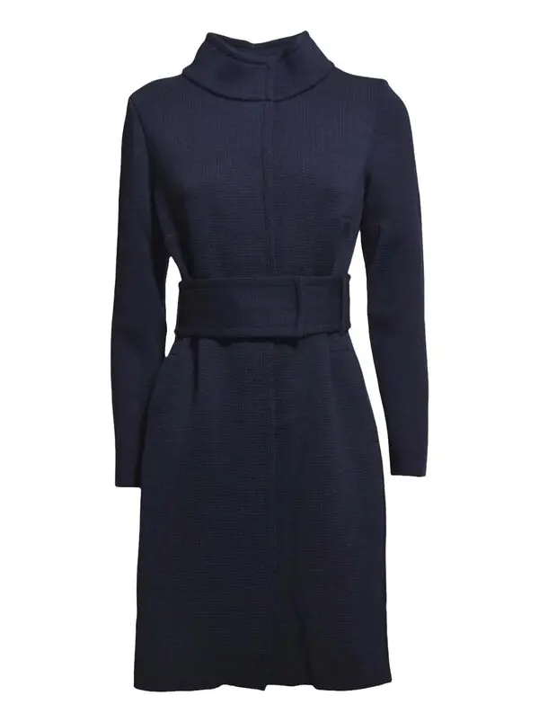 CHARLOTT Navy Belted Coat - Blu