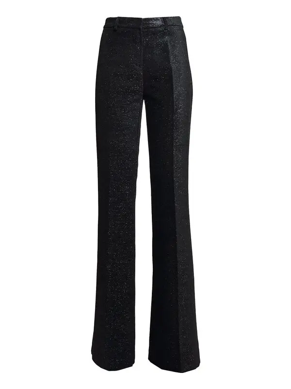Etro Viscose Blend Flared Trousers With Lamé Thread - Nero