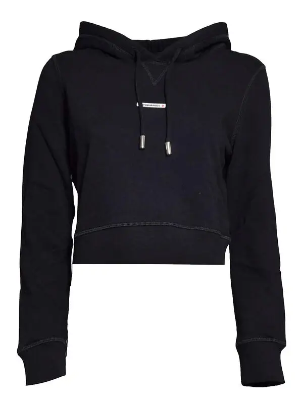 Dsquared2 Cropped Hooded Pullover - Nero
