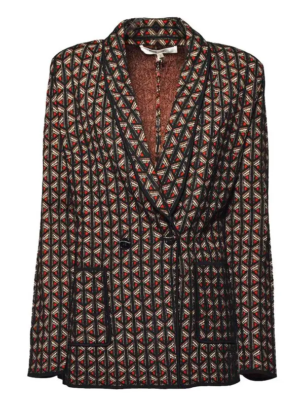 Diane Von Furstenberg Geometric Print Blazer - Nero/rosso