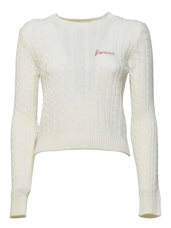 Fiorucci Cable Knit Crewneck Sweater - Bianco