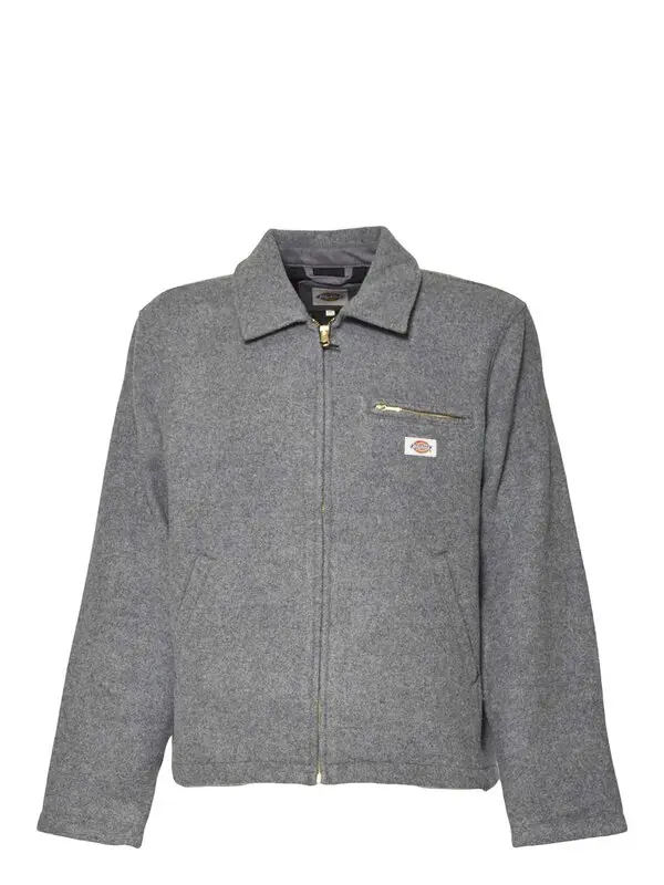 Dickies Grey Wool Blend Zip Up Jacket - Grigio Chiaro