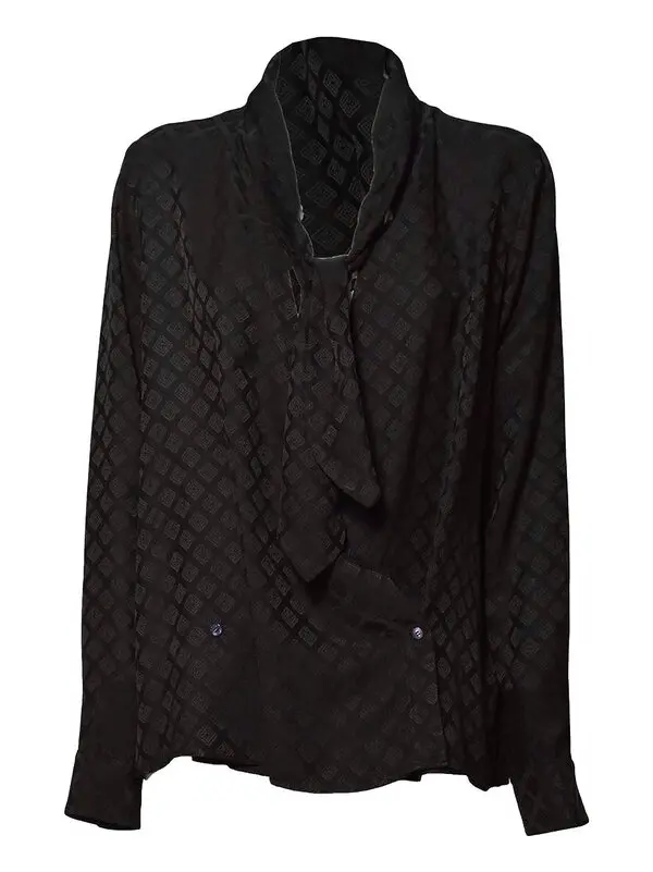 Etro Long Sleeve Shirt With Tie Detail - Nero