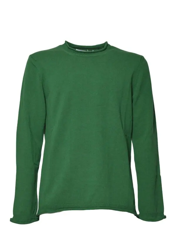 Comme Des Garçons Green Ribbed Fine Knit Long Sleeve Sweater - Verde