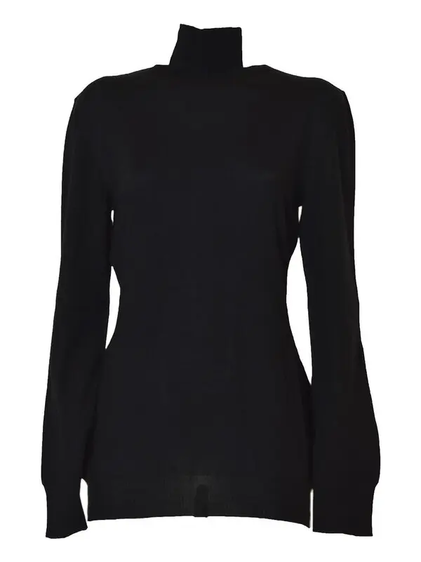 Moschino Black High Neck Fine Knit Sweater - Nero