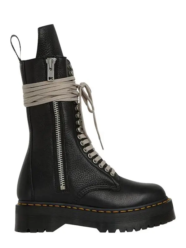Rick Owens X Dr. Martens Calf Length Boots - Black