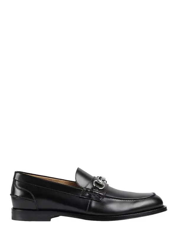 Gucci Leather Loafer With Horsebit Detail - Black