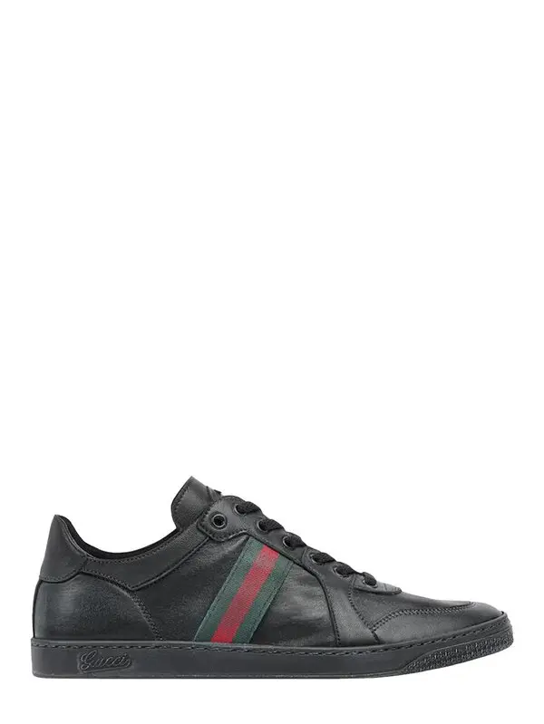 Gucci Low-top Stretch Sneakers With Signature Stripe - Black