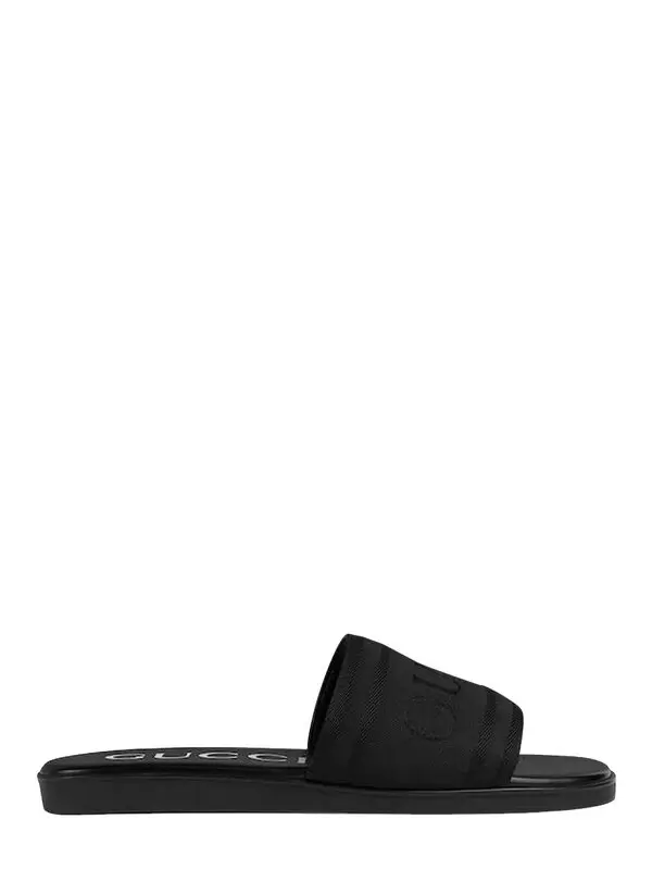 Gucci Jacquard Fabric Slide - Black