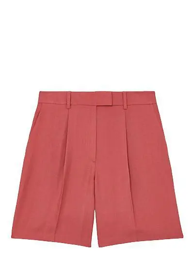 REISS Jules Tailored Woven Bermuda Shorts - Burnt Red