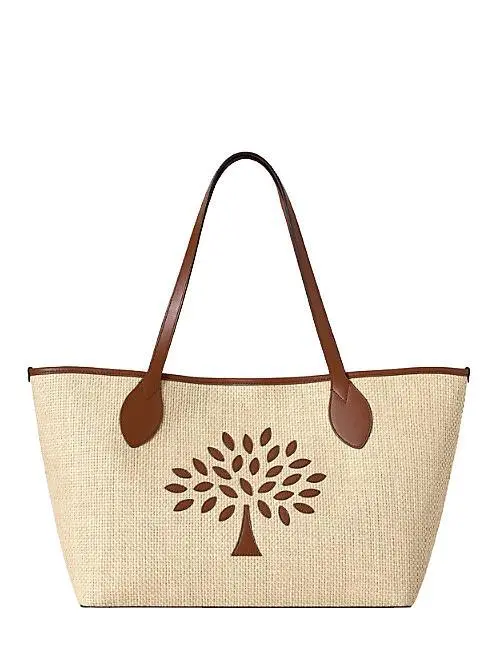 Mulberry Small Raffia And Leather Tote Bag - Ecru-bright Oak