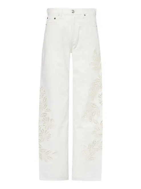Rag & Bone Shea Straight-leg Embroidered Denim Jeans - Whtfloral