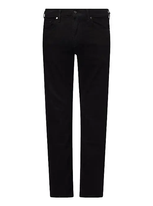 7 For All Mankind Standard Straight-leg Stretch-denim Jeans - Rinse Black