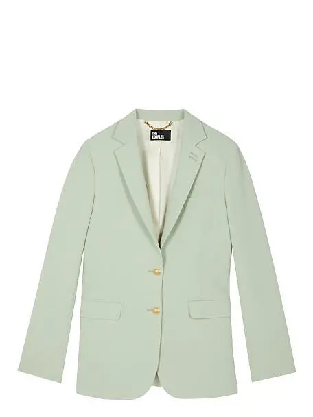 The Kooples Straight Single-breasted Woven Suit Jacket - Almond Green