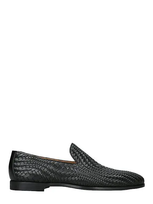 Magnanni Aston Woven Leather Loafers - Black