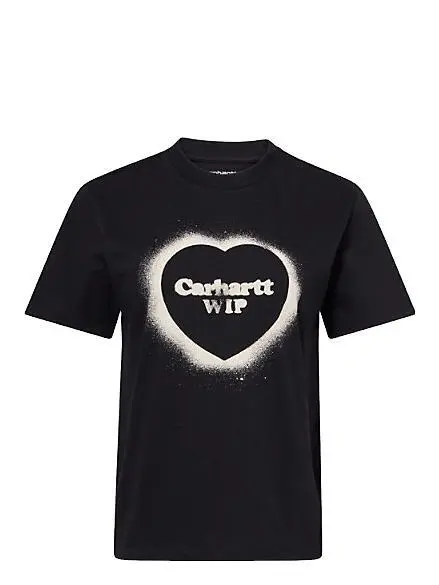 Carhartt Work In Progress Spray Heart Cotton T-shirt - Black