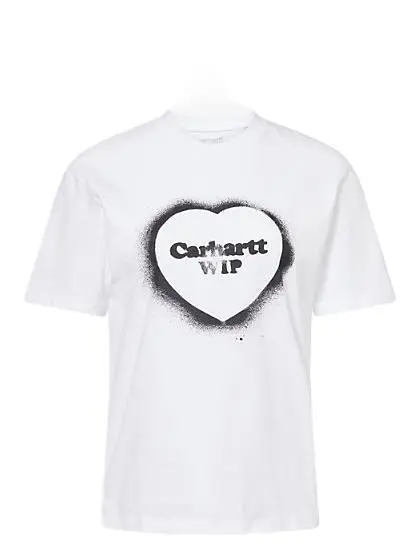 Carhartt Work In Progress Spray Heart Cotton T-shirt - White