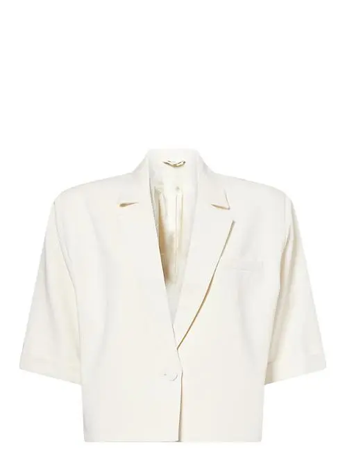 THE COUTURE CLUB Short-sleeved Cropped Blazer - Offwhite