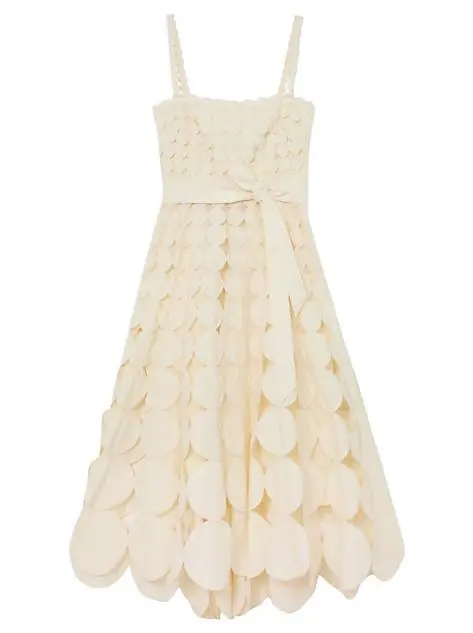 REISS Gigi Cut-out Cotton Midi Dress - Cream