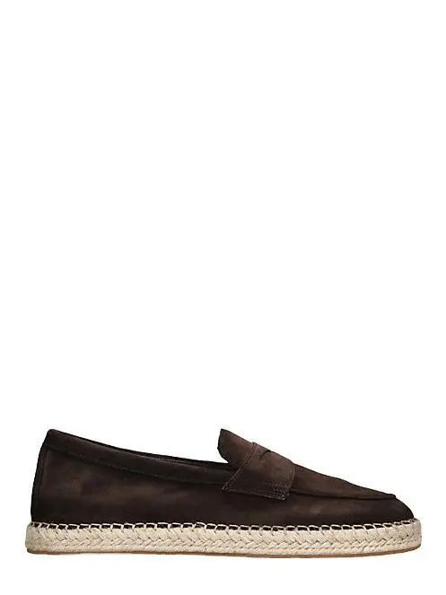 Santoni Carlo Suede Loafers - Dark Brown