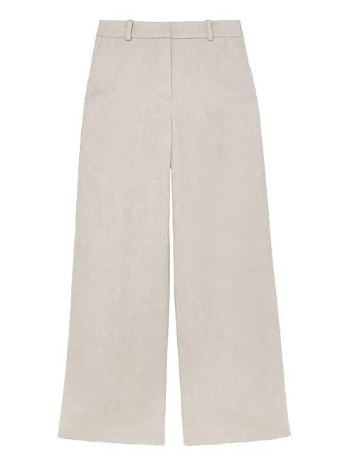 REISS Wide-leg Linen-blend Trousers - Neutral