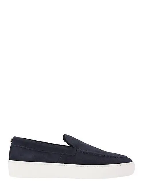 Steve Madden Leyton Suede Loafers With Contrast Midsole - Navy