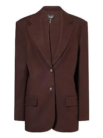 ME+EM Icon Oversized Linen-blend Blazer - Cocoa Brown