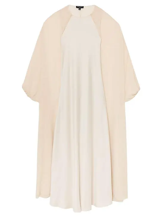 REISS Flora Cape-detail Woven Maxi Dress - Cream