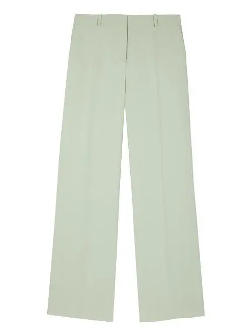 The Kooples Tailored Straight-leg Woven Trousers - Almond Green