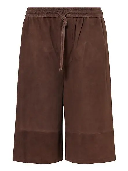 Loewe X Paula's Ibiza Drawstring Suede Shorts - Dark Brown