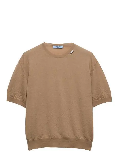 Prada Short-sleeved Cashmere Jumper - Neutral