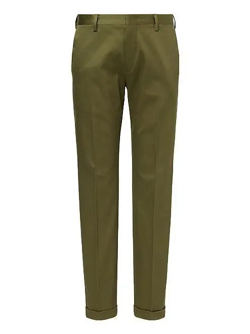 Paul Smith Slim-leg Cotton Trousers - Military Green