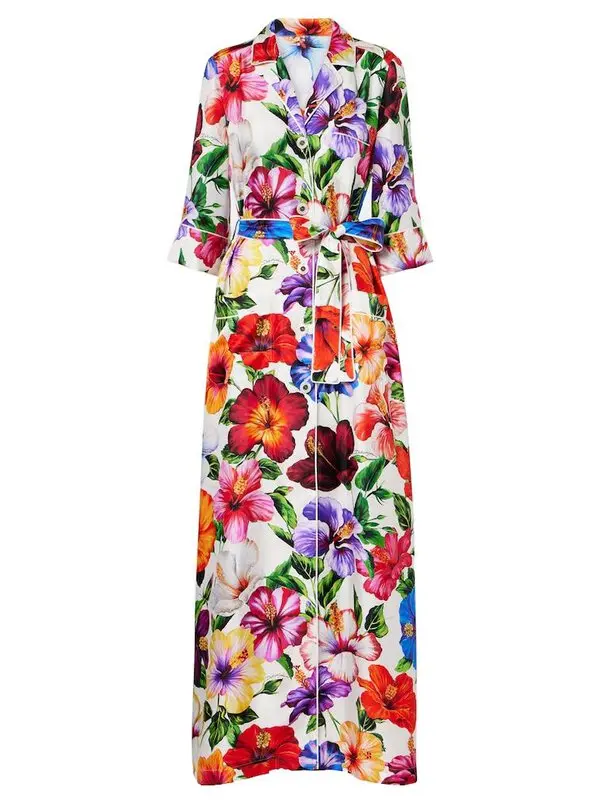 Dolce & Gabbana Floral Silk Satin Maxi Dress - Multicoloured