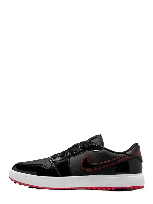 JORDAN Air 1 Low G Spiked Patent Leather Sneakers - Black