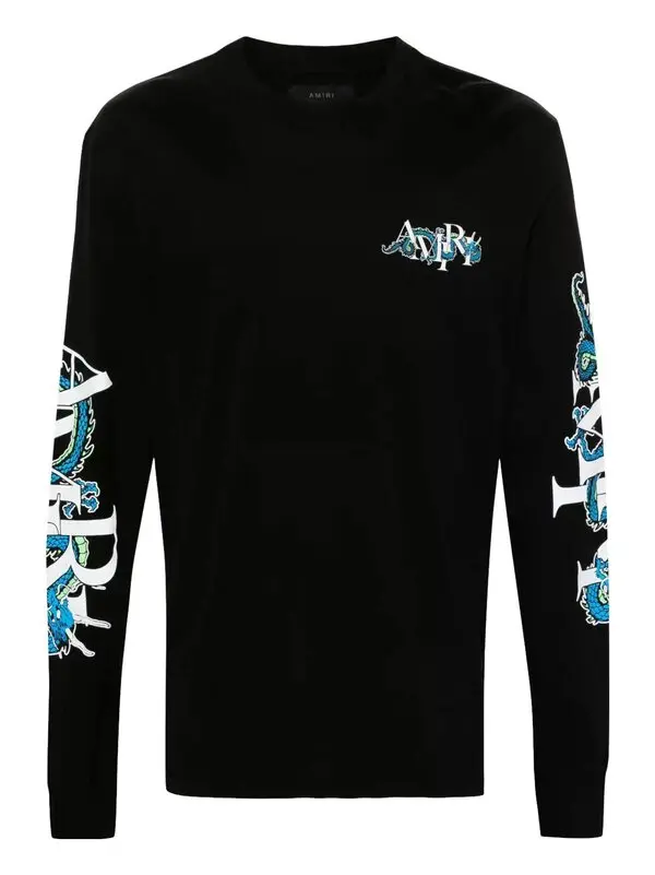 Amiri Dragon-print Cotton T-shirt - Black