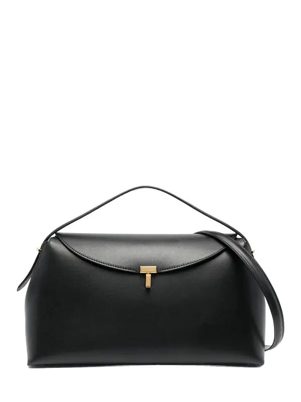 TOTEME T-lock Leather Handbag - Black