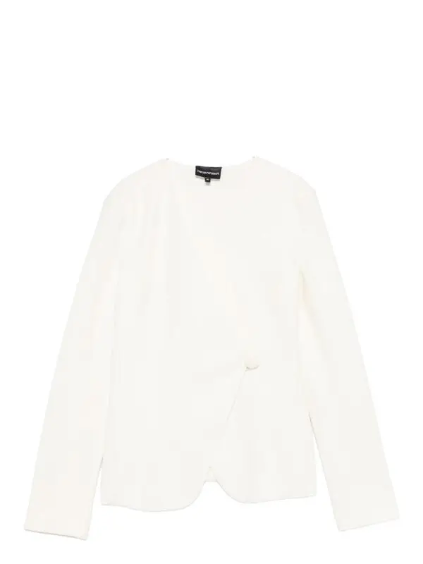 Emporio Armani Asymmetrical Cotton Jacket - White