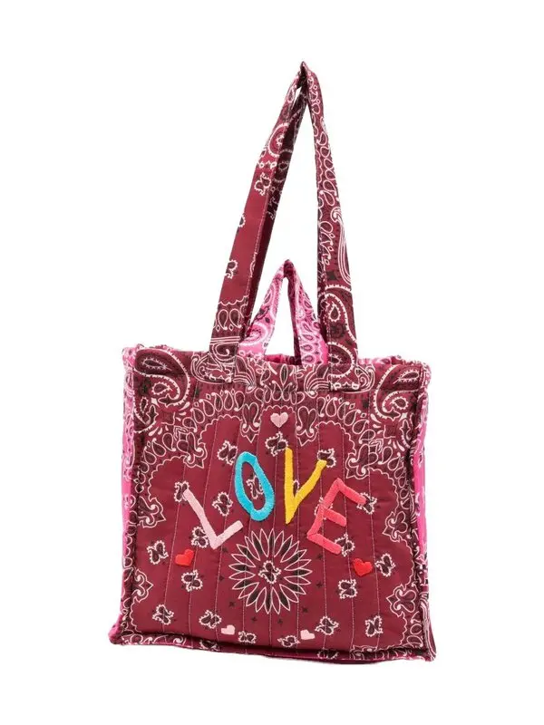 CALL IT BY YOUR NAME Cotton Medium Cabas Bag - Pink
