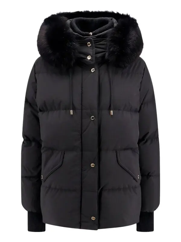 MOORER Hooded Down Jacket - Black
