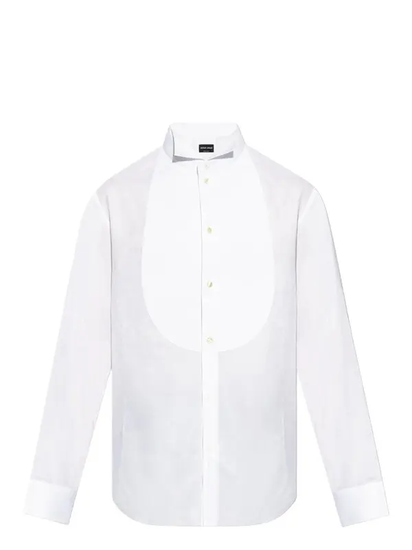 Giorgio Armani Curved Hem Tuxedo Shirt - White