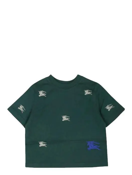 Burberry Cotton T-shirt With Equestrian Knight Embroidery - Green