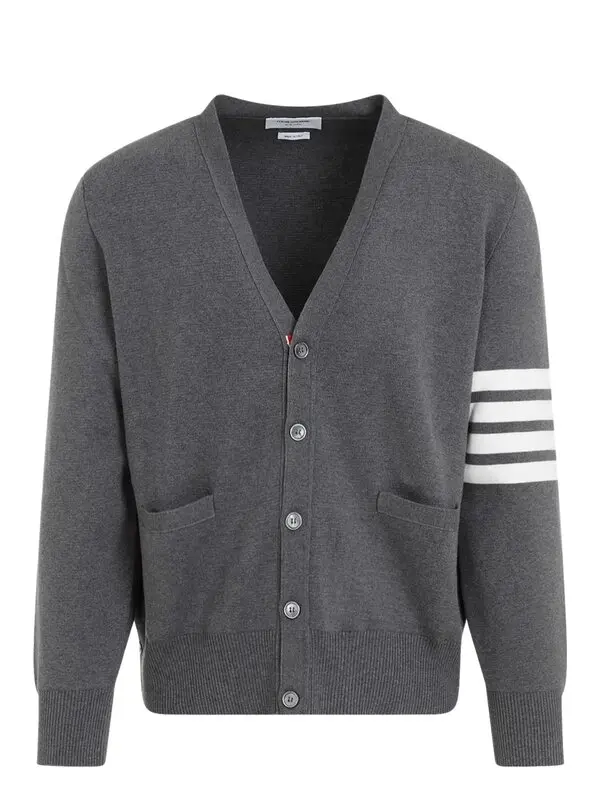 Thom Browne 4-bar Milano Stitch Cardigan - Medium Gray