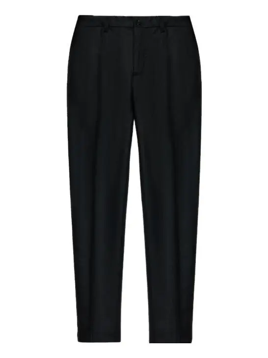 Dolce & Gabbana Tailored Flannel Pants With Fold Detail - Black