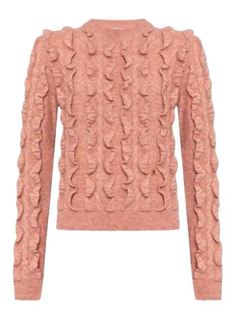 Moschino Ruffled Crewneck Jumper - Pink