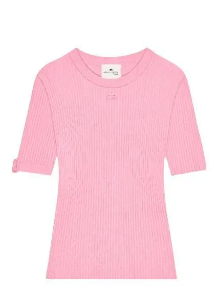 COURREGES Courrèges Rib-knit T-shirt With Buckle Detail - Party Fans