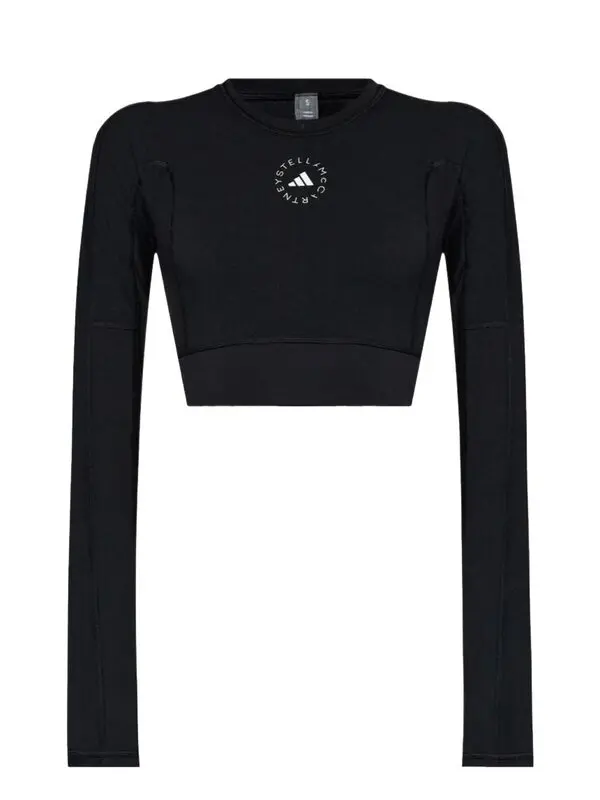 Adidas By Stella McCartney Truestrength Long Sleeve Logo Top - Black