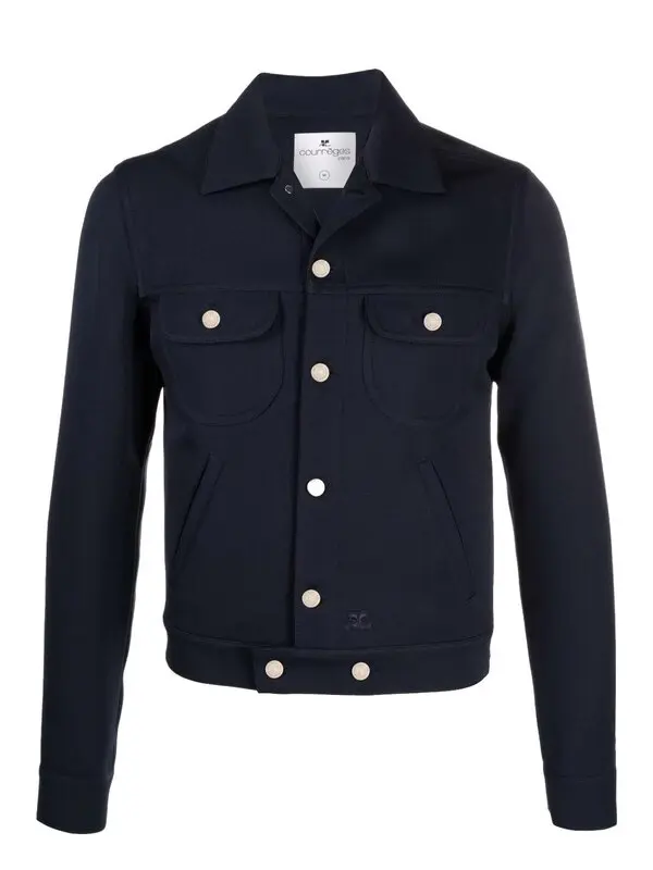 COURREGES Twill Trucker Jacket - Black
