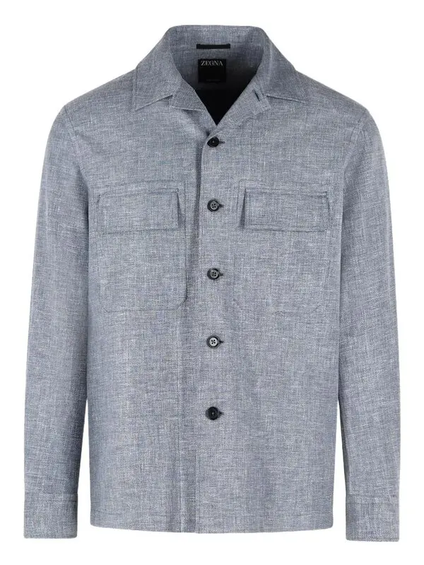 Zegna Button-up Flap-pocket Shirt - Gray