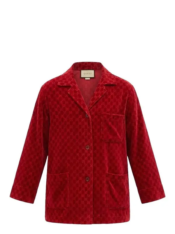 Gucci Gg Velvet Shirt - Red